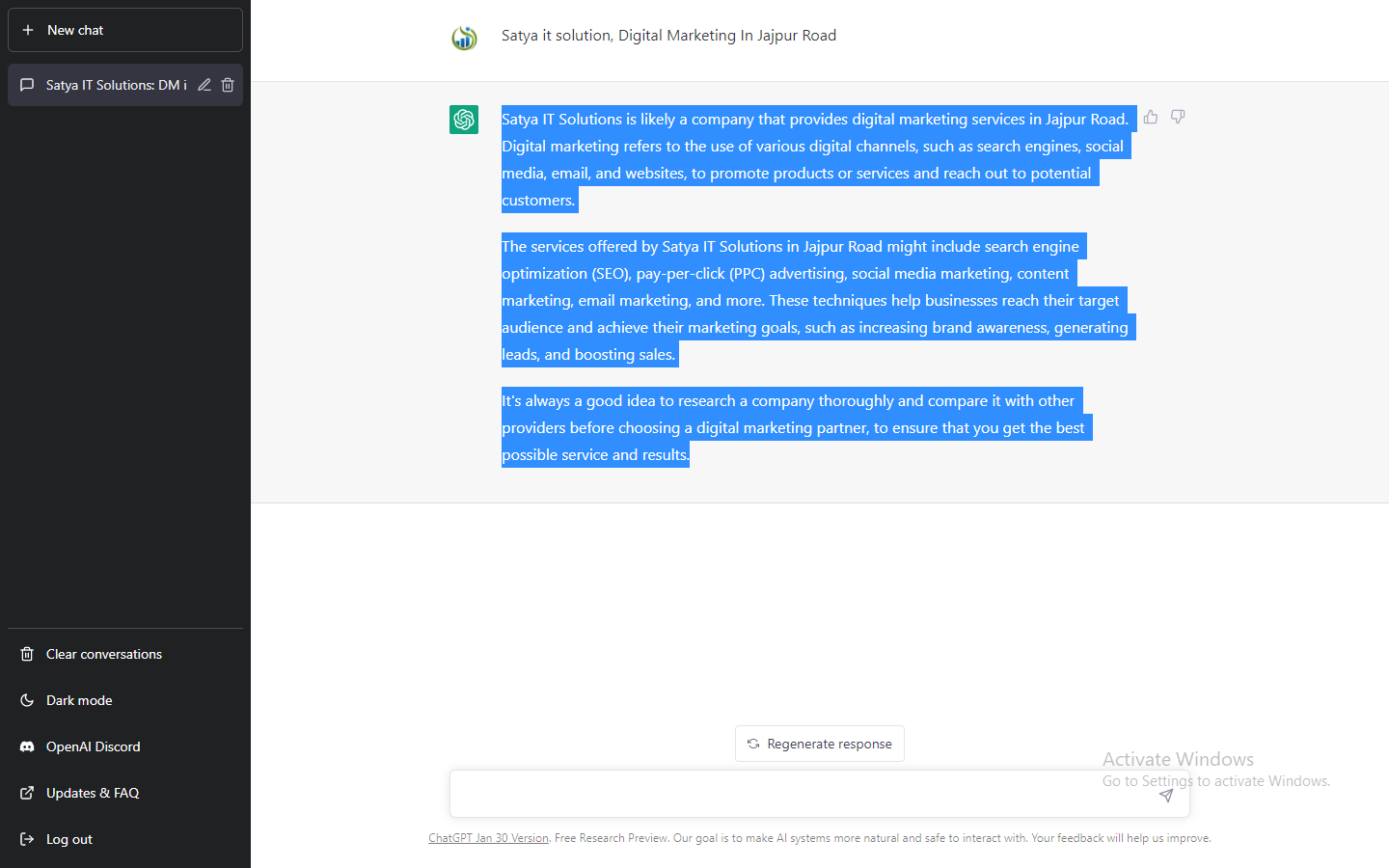 Chat GPT - SATYA IT SOLUTION